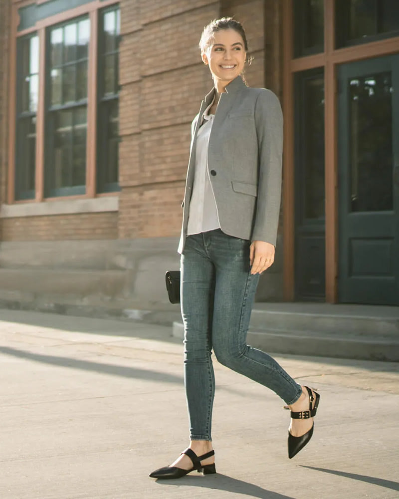 Florsheim Amy Leather Slingback Heels with Gold Hardware – Luxe Shoes ...